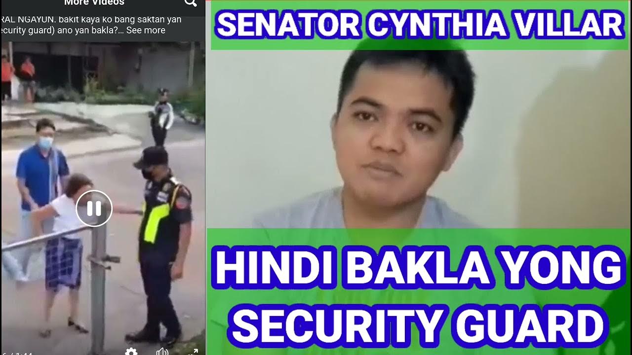 SENATOR CYNTHIA VILLAR.MALI NA TAWAGING BAKLA ANG SECURITY GUARD. - YouTube