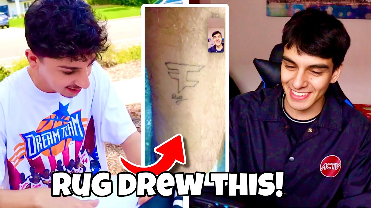 He Asked FaZe Rug To Draw Him A Tattoo! - YouTube