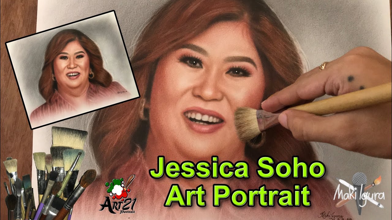Speed Drawing of Ms. Jessica Soho Dry Brush Oil Paint Art Portrait by ...