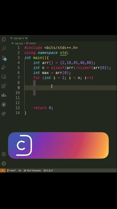 Program To Find Maximum Element In An Array | Max In An Array | C++ By Tech Blooded | #Shorts ...