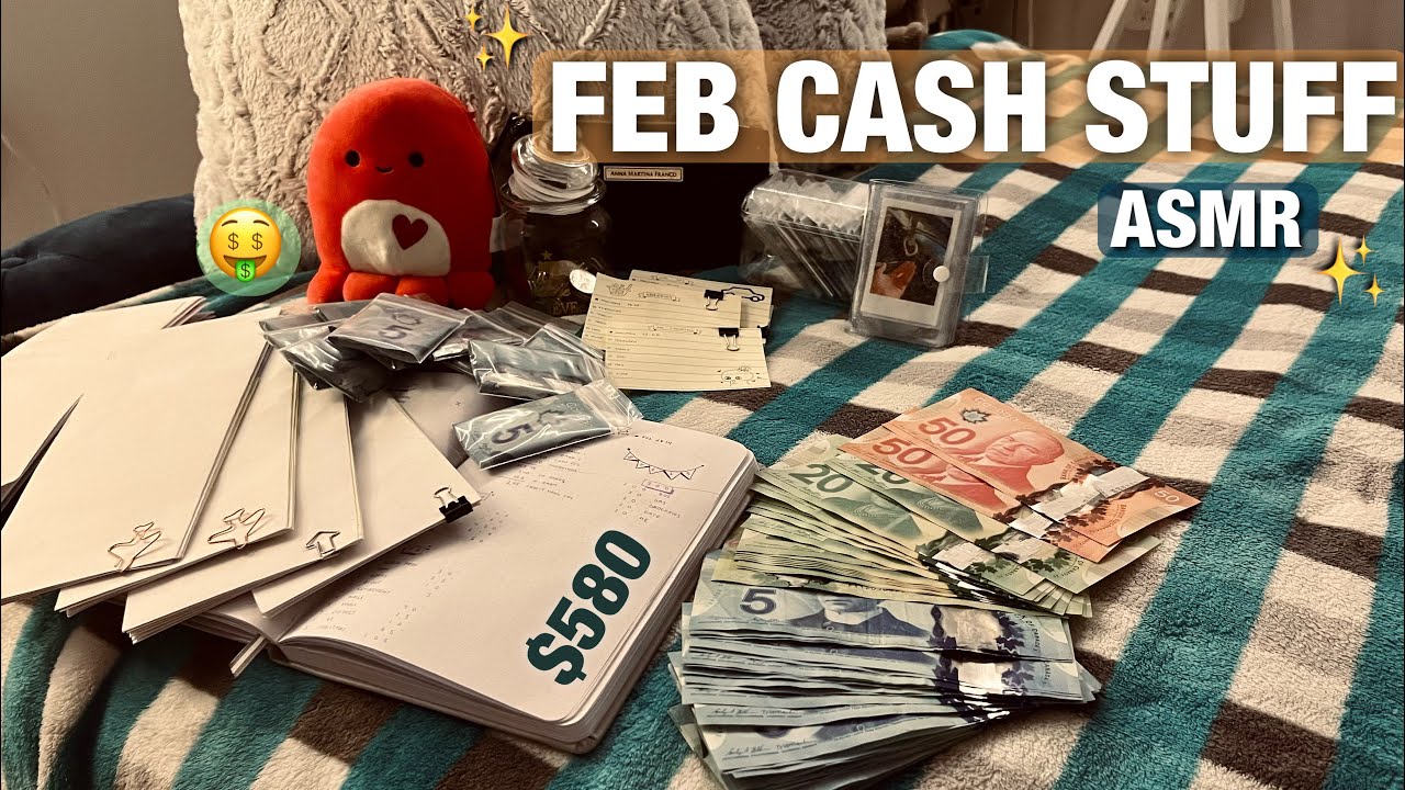 ASMR CASH STUFFING & SAVING CHALLENGE | FEB 28 | CANADIAN CURRENCY ...