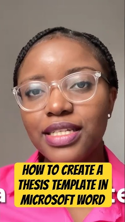 Create a thesis template in Microsoft Word | How to write a thesis # ...