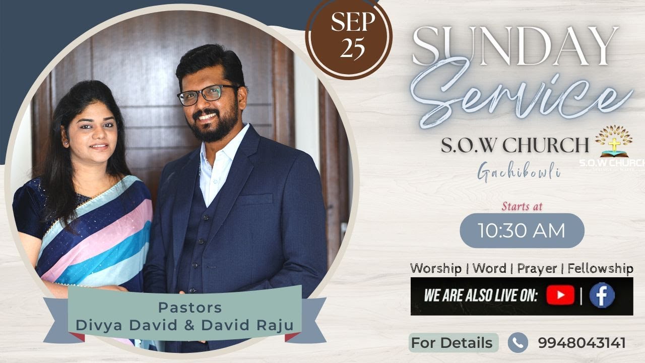 S.O.W. Church - Sunday Service Live | 25th September 2022 | Pastor ...