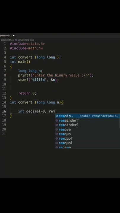 convert binary to decimal program in c programming #cprogramming - YouTube