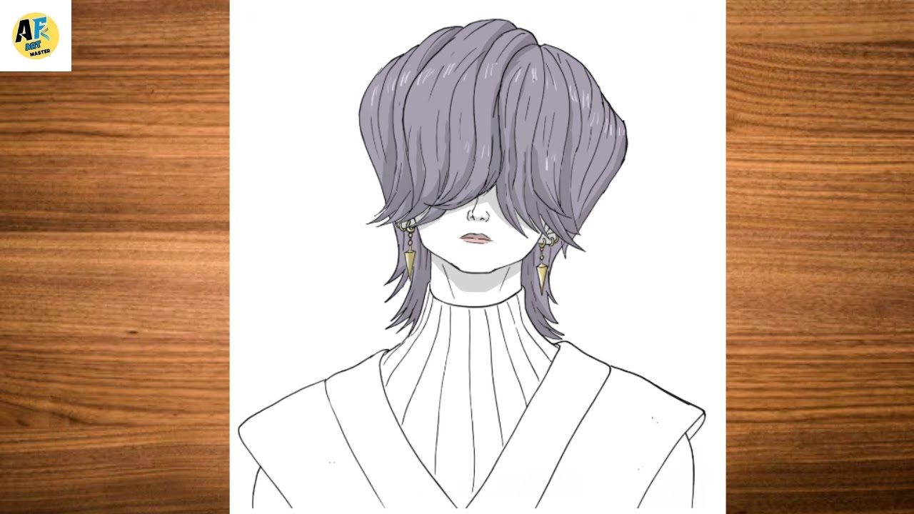 How to draw the Mystery Saja|KPOP Demons Hunter characters drawing|easy ...