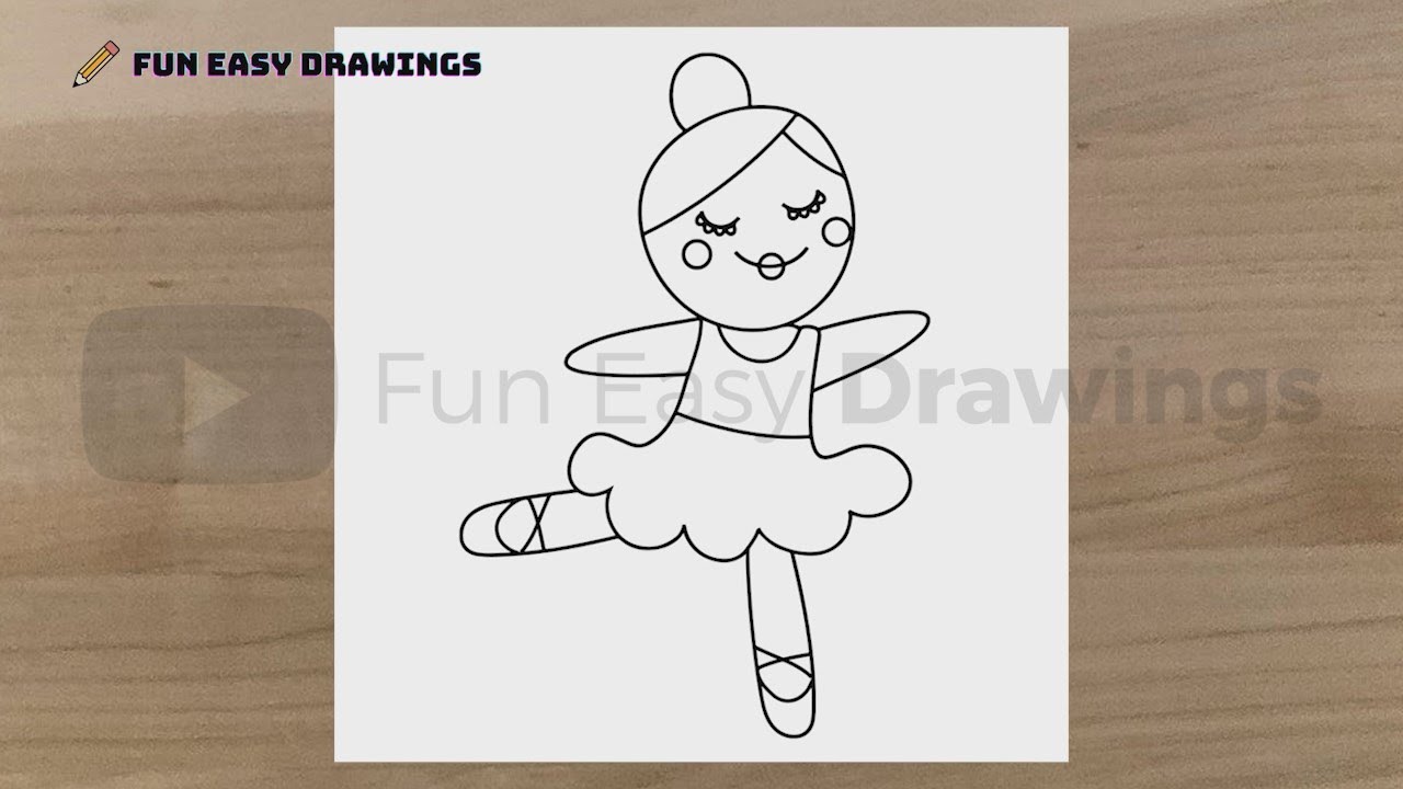 How to Draw Ballet Girl Easy - Fun Easy Drawings #FunEasyDrawings #head ...