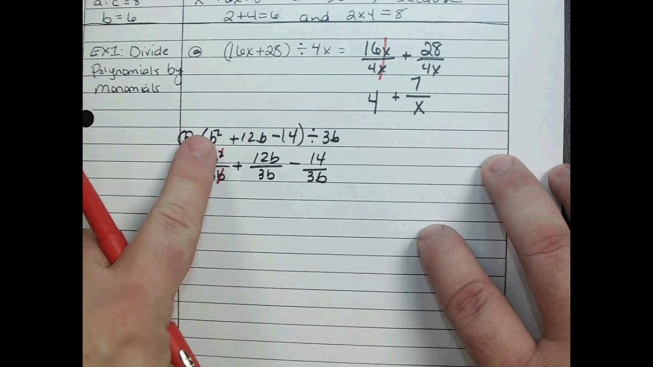 Algebra: Chapter 11-Lesson 5: Dividing Polynomials Cornell Notes Video ...