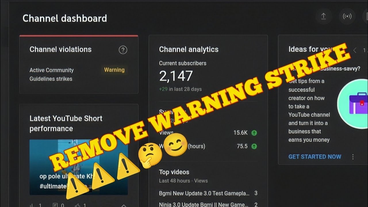 How To Remove Warning ⚠️ Strike 🤬😡 On Youtube Channel | 😇New Update ...