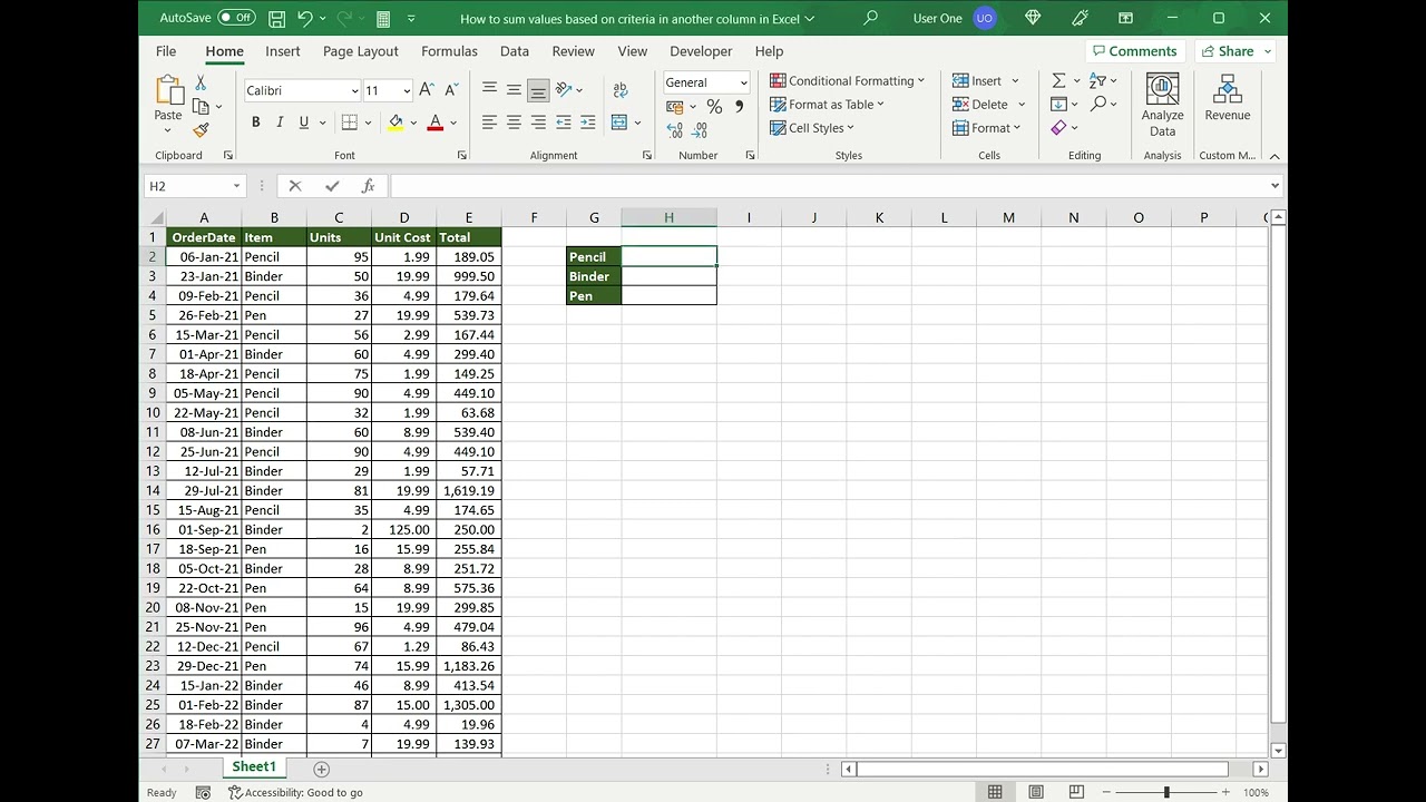 How To Sum Values Based On Criteria In Another Column In Excel YouTube How To Sum Values Based On Criteria In Another Column In Excel YouTube