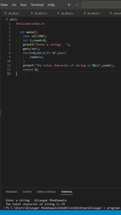 C Program To Length Of The String Without Using String Function Very Interesting Program - YouTube