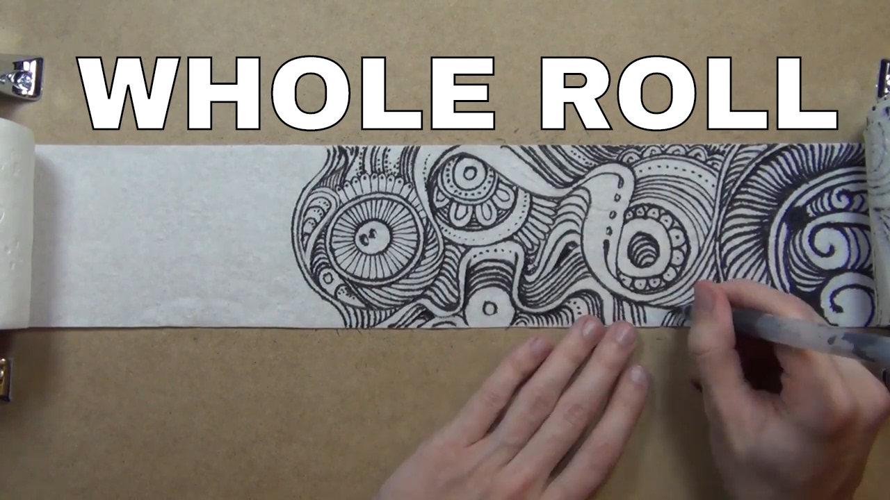 Doodling on a Whole Roll of Toilet Paper - YouTube