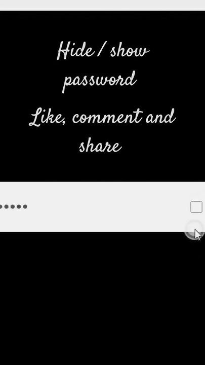 how to show and hide input password - YouTube