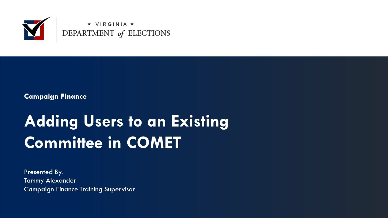 Adding Users to an Existing Committee in COMET - YouTube