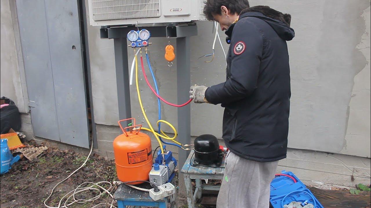 Тепловой насос из кондиционера Часть 2 Запуск - YouTube