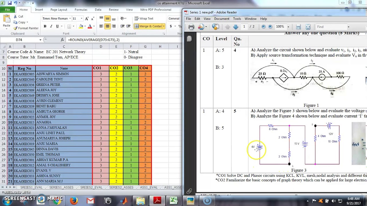How to calculate the attainment of COs, POs and PSOs of a course [for ...