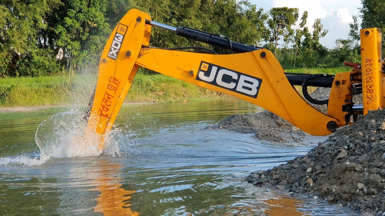 JCB Dozer Amazing Work on Sandy River - JCB Making Dam in River - JCB ...