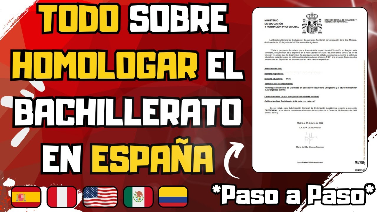 Como homologar el Bachillerato en España *Paso a Paso* - YouTube