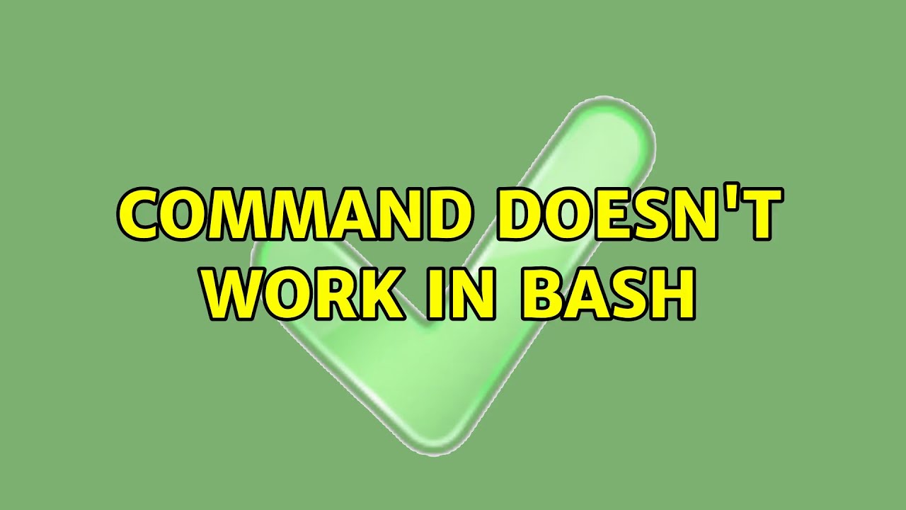 command doesn't work in BASH - YouTube