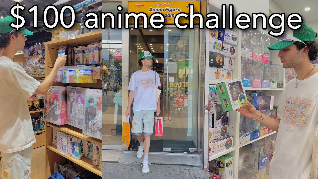 vlog: $100 anime store challenge, anime figures, blindboxes - YouTube