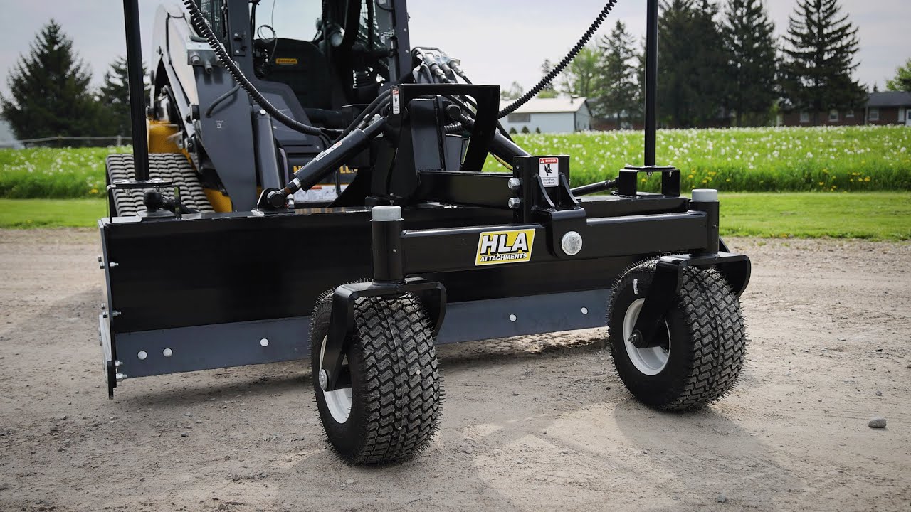 HLA Attachments - Skidsteer Laser Grader Walkaround - YouTube