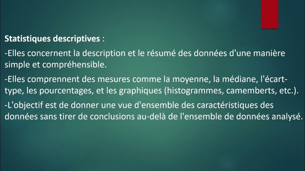 Cours de Statistique | Introduction à la Statistique | Cours 1 ...