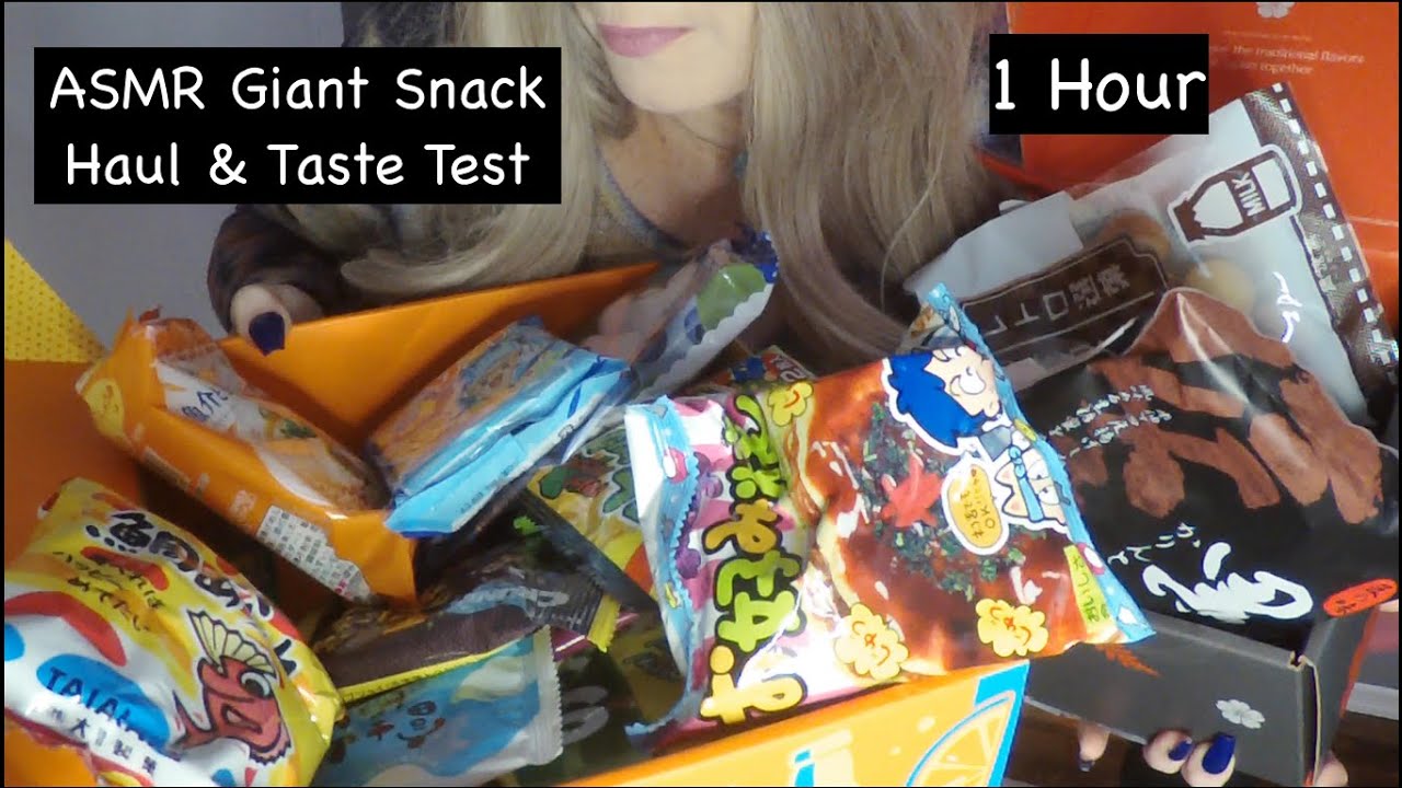 ASMR GIANT SNACK HAUL & TASTE TEST | 1 Hour | Whispered Mukbang - YouTube