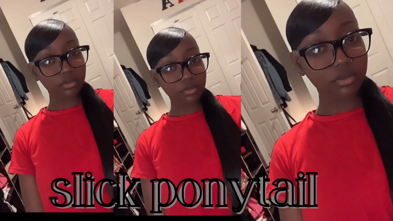 Swoop slick back ponytail | Deep side part - YouTube