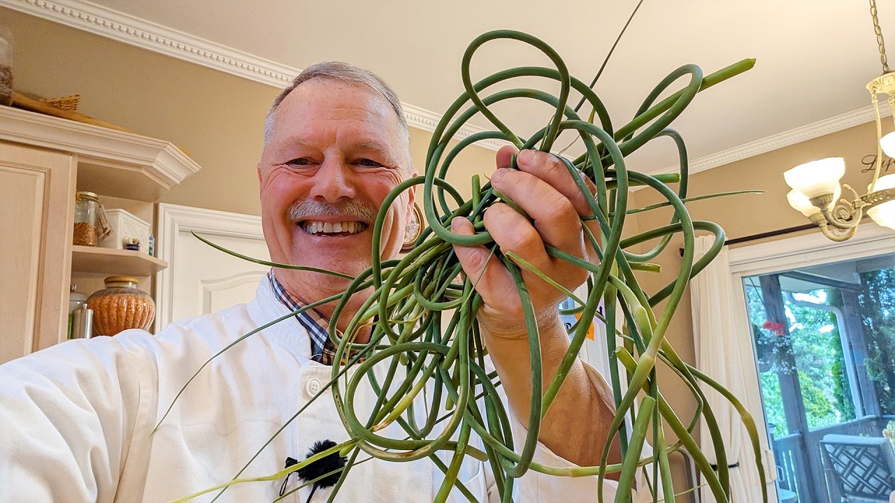Garlic Scapes - how to prepare and cook - YouTube
