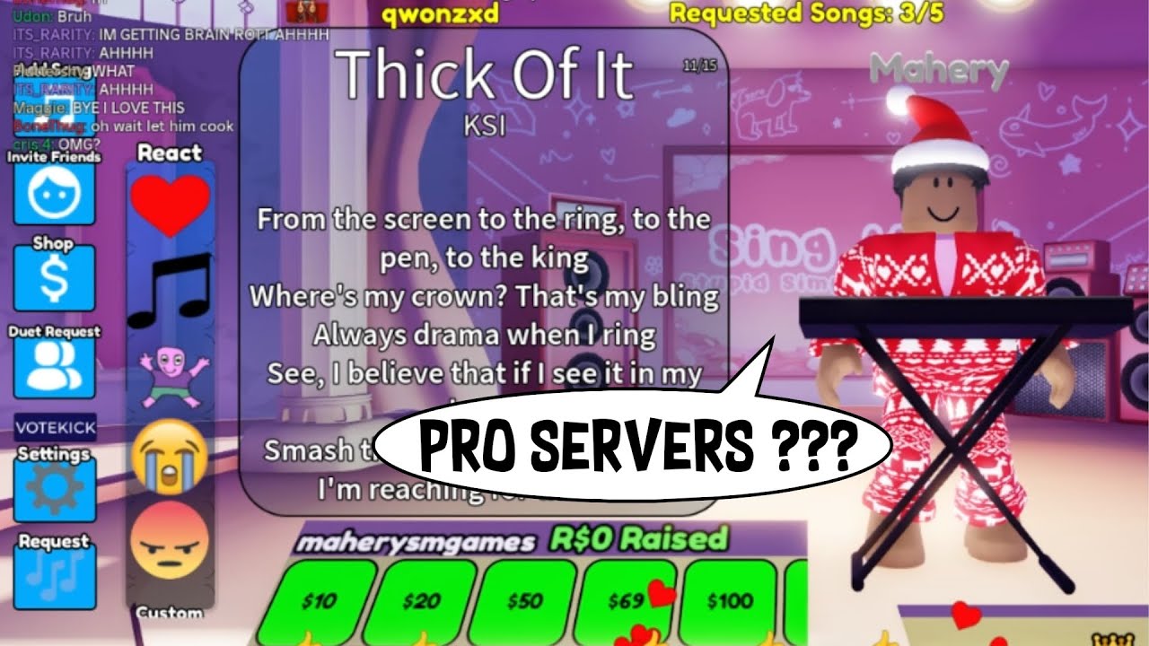 singing in PRO SERVERS on Roblox Sing It: Karaoke Battles 🎤🎹 - YouTube