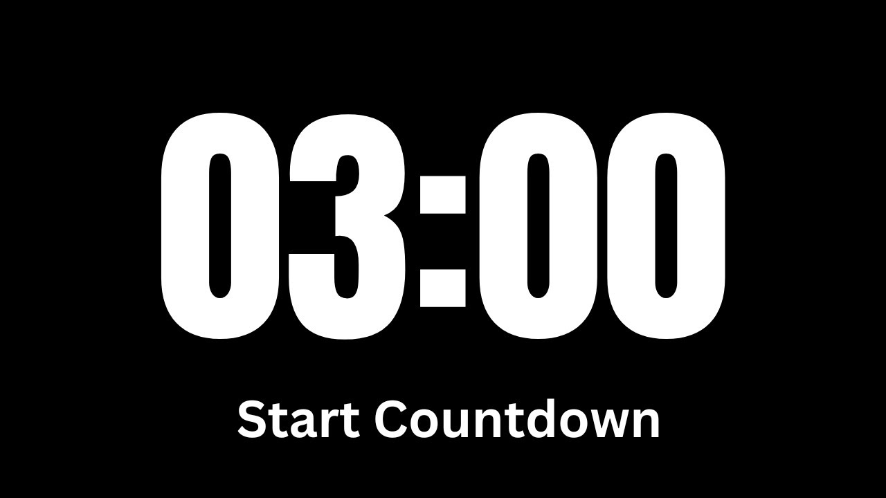 3 Minute Time │ Countdown Timer for 3 Minutes │ Timer Alarm - YouTube