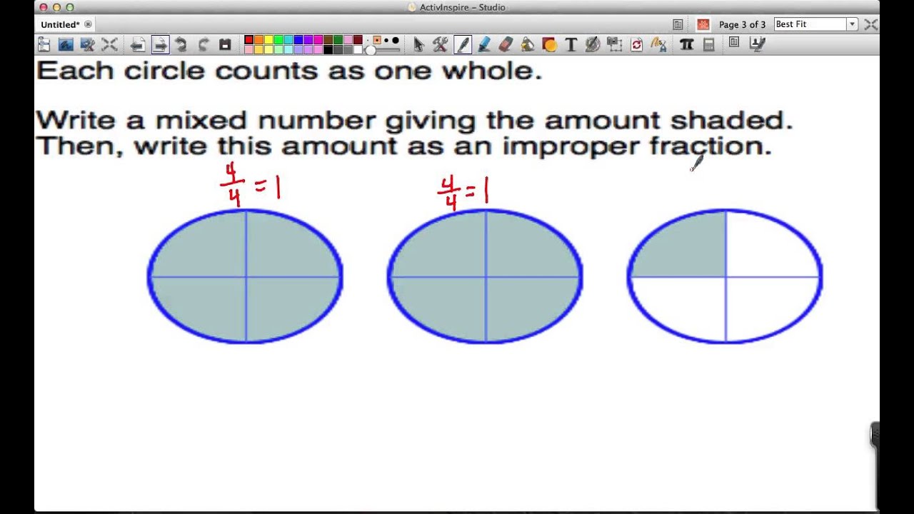 Creating Mixed Numbers Improper Fractions From Pictures YouTube