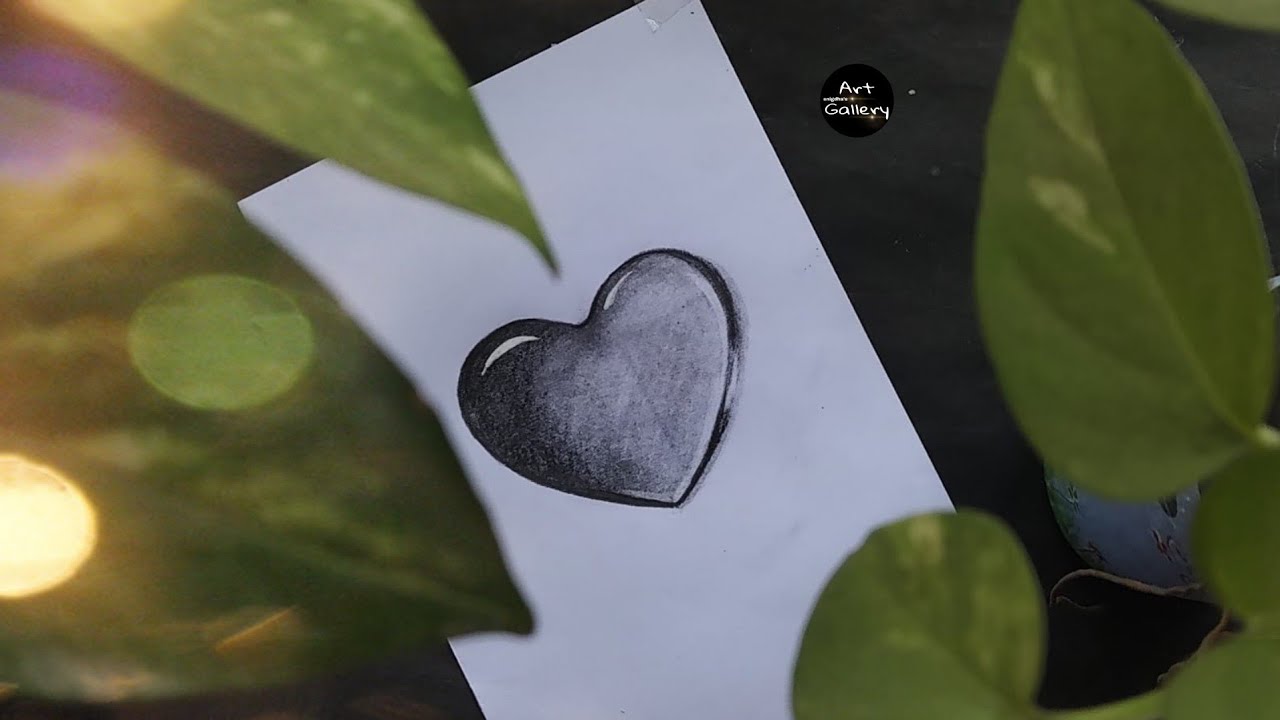 Easy way to draw water drops। 3D heart water drop - pencil drawing।How ...