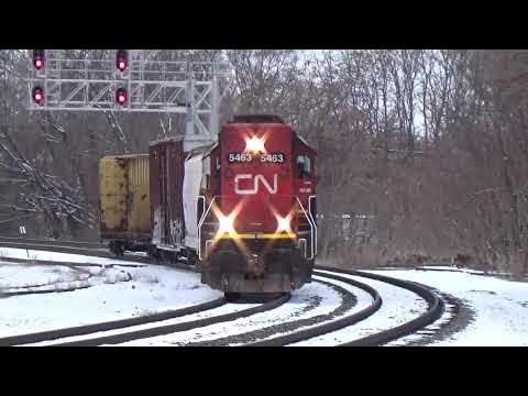 CN 5463 Leading A Local Train Eastbound Battle Creek Michigan 3/22/24 - YouTube