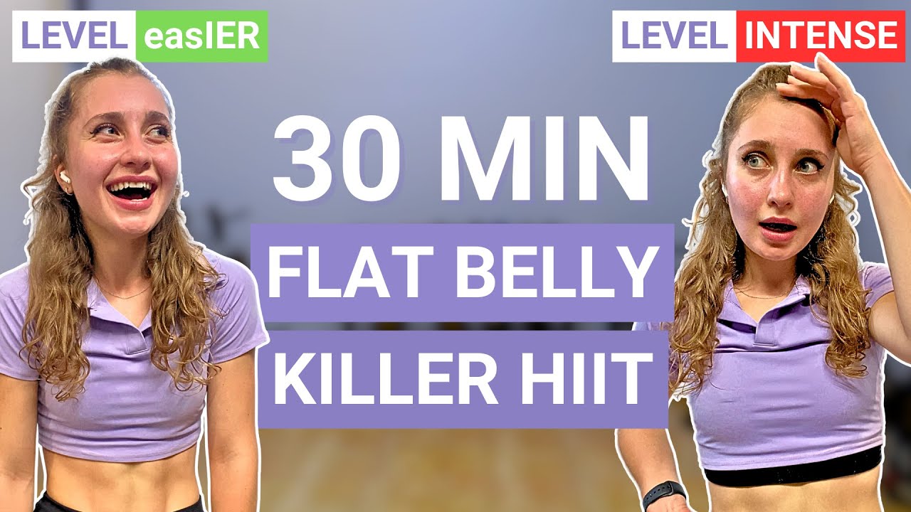 30 MIN KILLER HIIT 💣 | abs & cardio dance workout for a flat belly ...