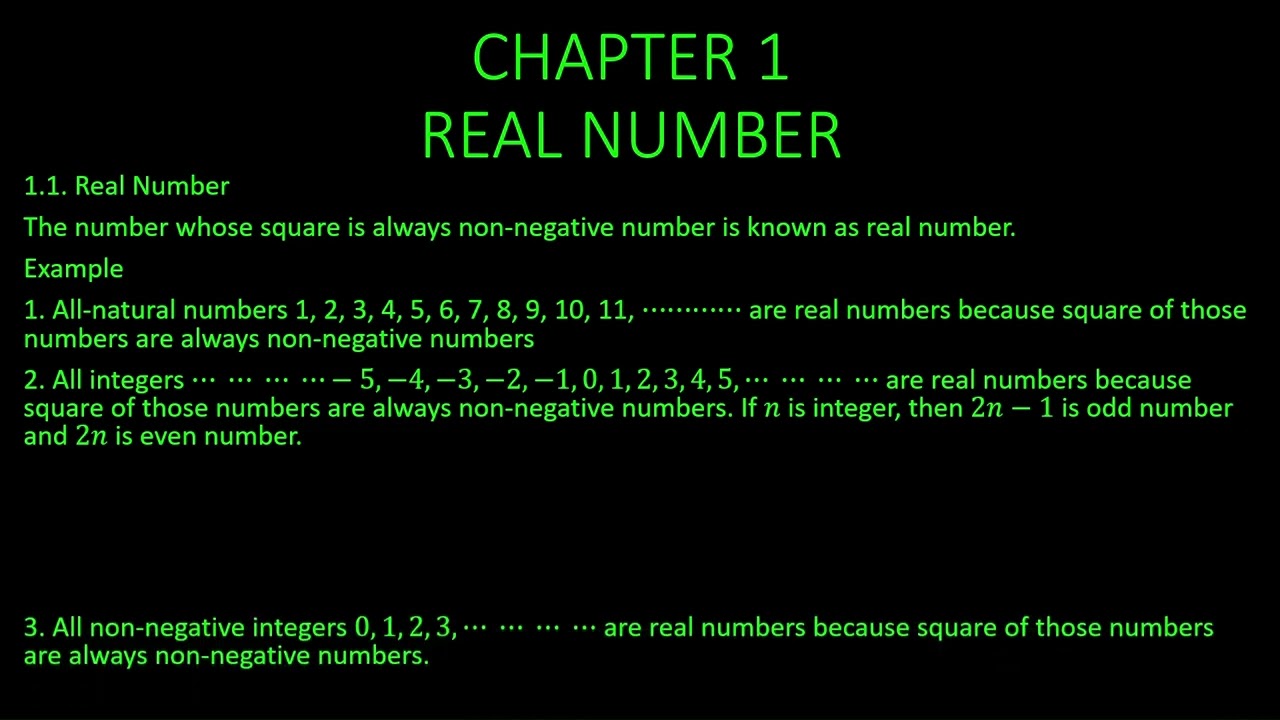 Definition Of Real Number YouTube Definition Of Real Number YouTube