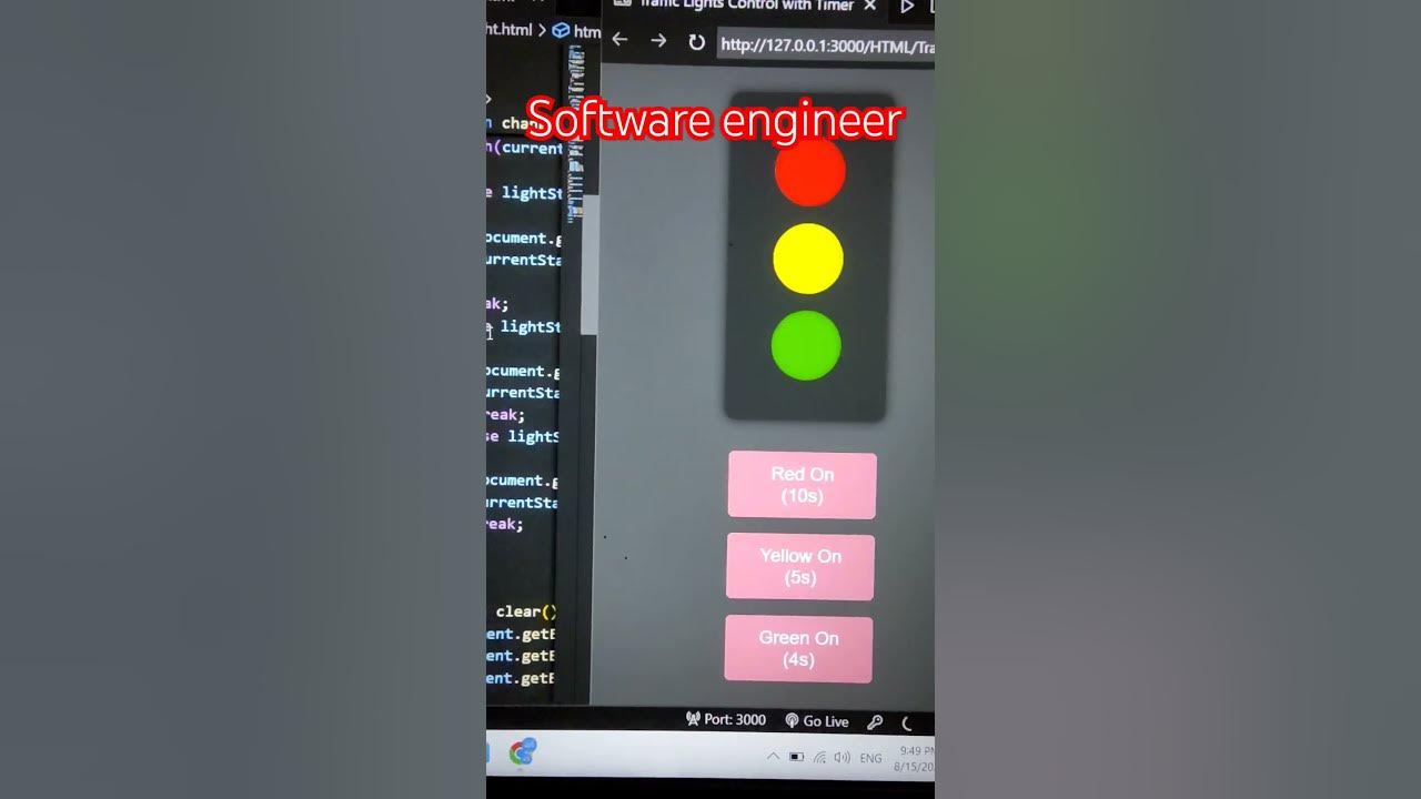 Traffic lights on of #html #css #javascript #softwareengineer - YouTube