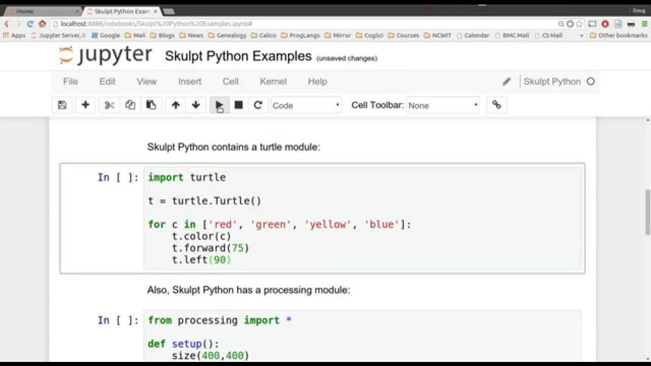 Skulpt Python as a Jupyter Notebook - YouTube