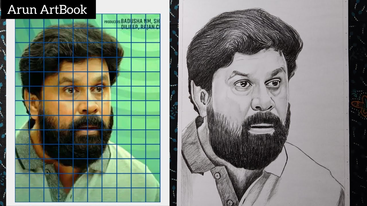 Voice of Sathyanathan Dileep Drawing Easy / Grid method drawing / Arun ...