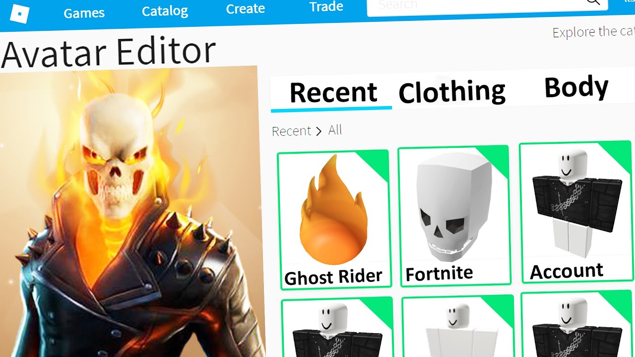 MAKING FORTNITE GHOST RIDER a ROBLOX ACCOUNT - YouTube