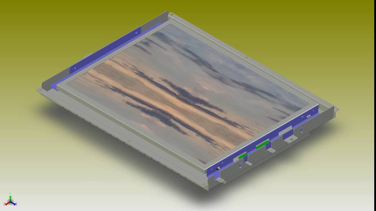 15 inch LCD industrial display monitor animation - YouTube