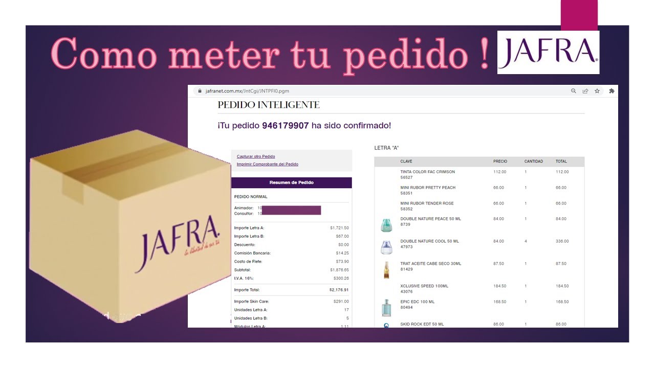 meter pedido Jafra| Pedido Jafra| Pedido en Jafranet| Capturar Pedido ...