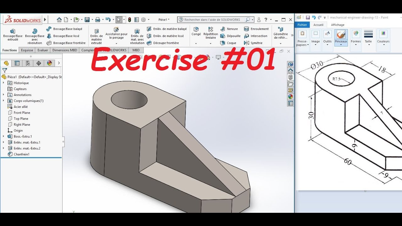 SolidWorks Tutorial #002 : exercise 1 - YouTube