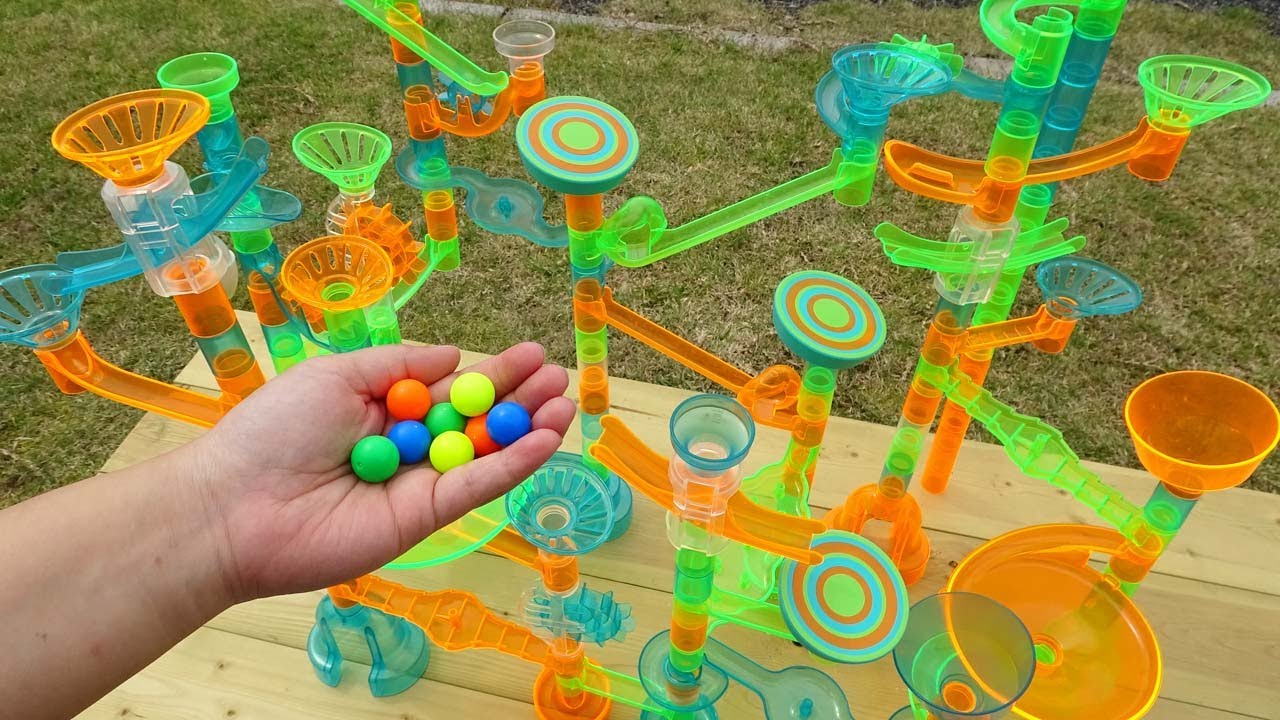 Marble Run Race ☆ Marble Genius Extreme Transparent Slope Course - YouTube