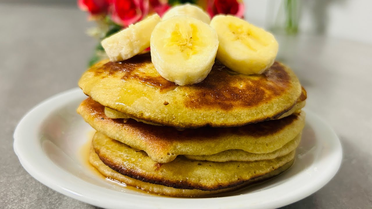 Easy breakfast in 5 minutes/super fluffy and soft banana pancakes ...
