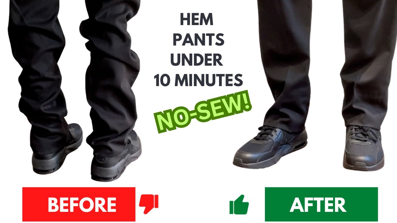 EASY No Sew Way to Hem Uniform Pants with fabric hemming tape - YouTube