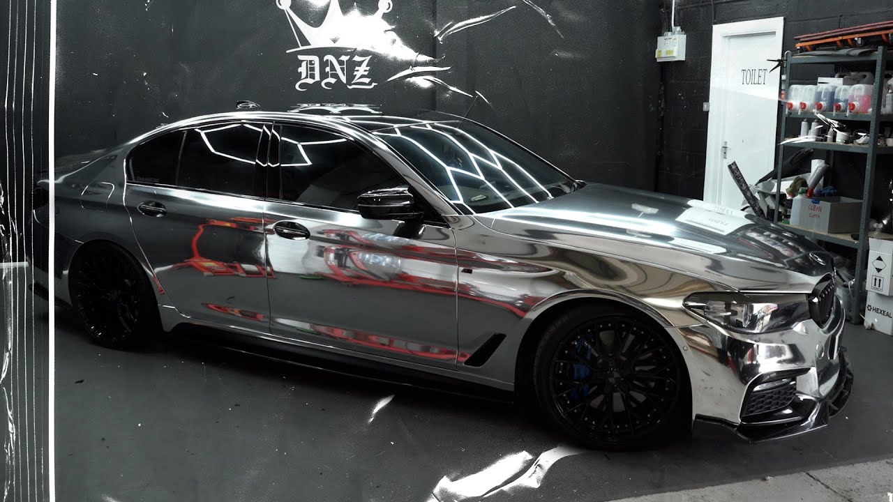 (Silver Surfer) CHROME WRAPPED BMW 540i - W.A.D - YouTube