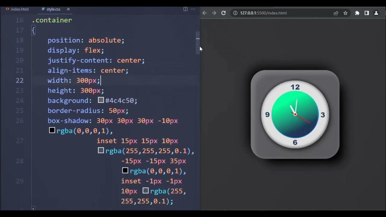 New Analog clock Design using Html CSS & Javascript UI design - YouTube