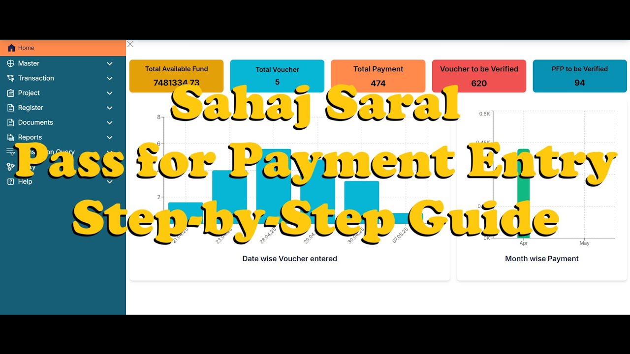 Pass for Payment Entry & Verification in Sahaj Saral 💳 | Complete Step ...