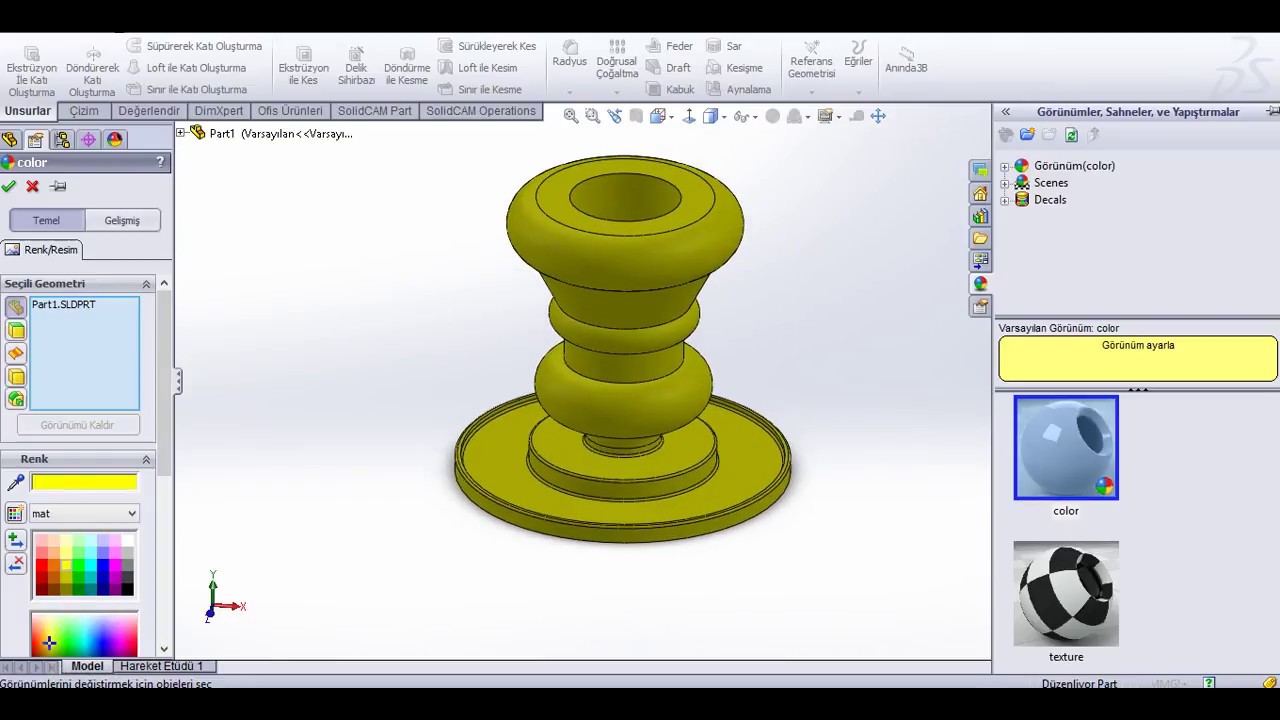 SOLIDWORKS MUMLUK ÇİZİMİ-CANDLE HOLDER DRAWING - YouTube