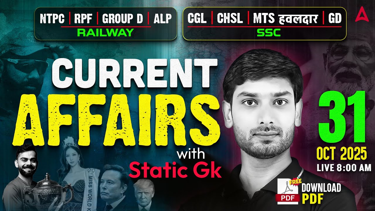 31 Oct Current Affairs 2025 | Current Affairs Today | Daily Current ...